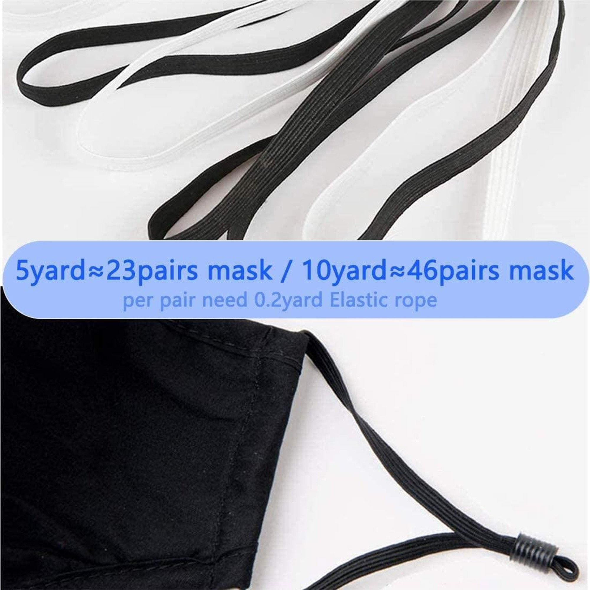 50 Yard 5mm Width Braided Elastic Band Heavy Stretch Knit Bungee ...